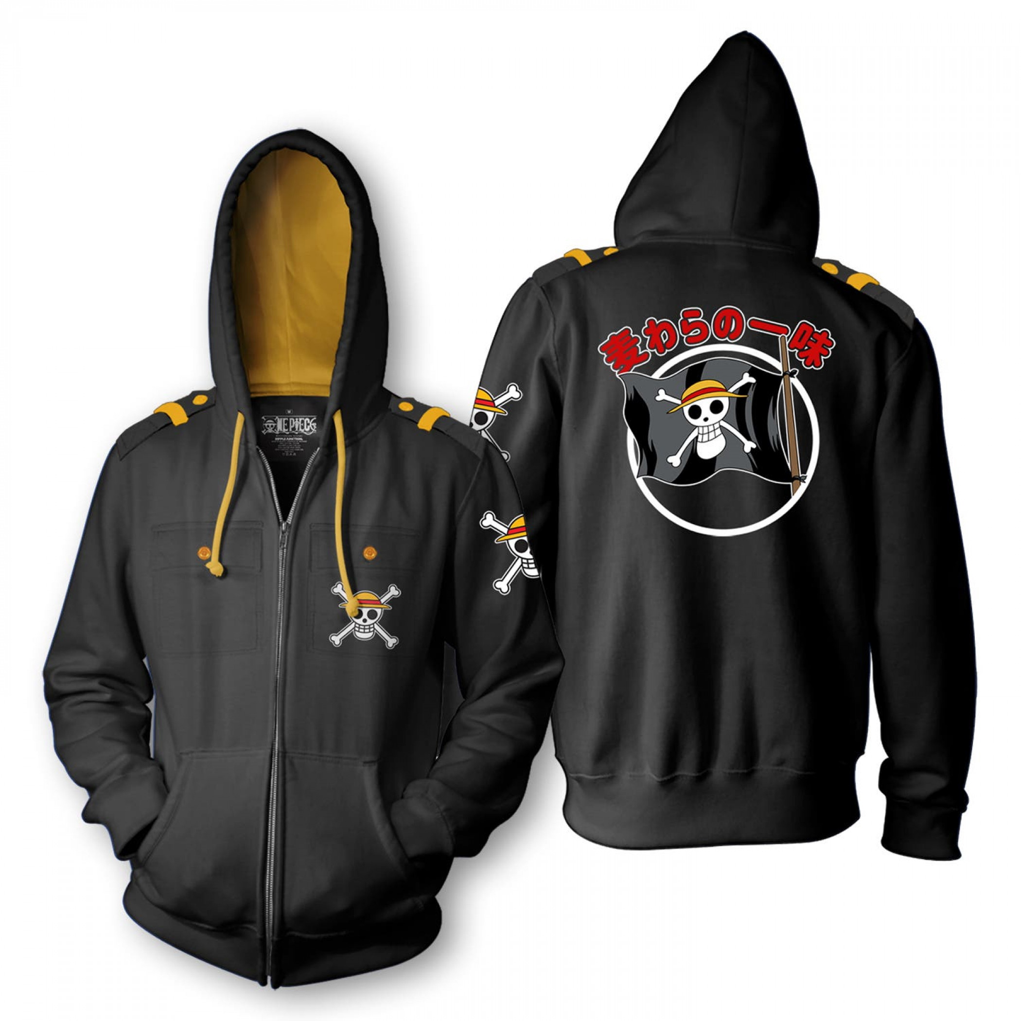 Product image 0 for One Piece Straw Hat Military Zip Hoodie