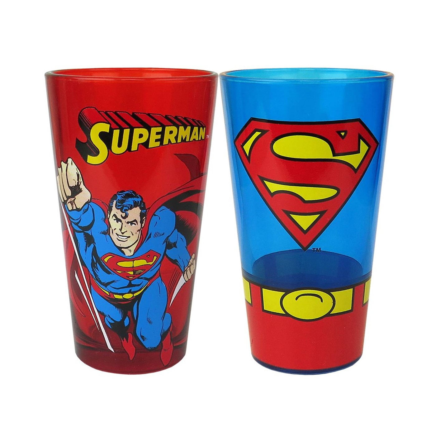 Product image 0 for Superman Image and Costume Pint Glass 2-Pack