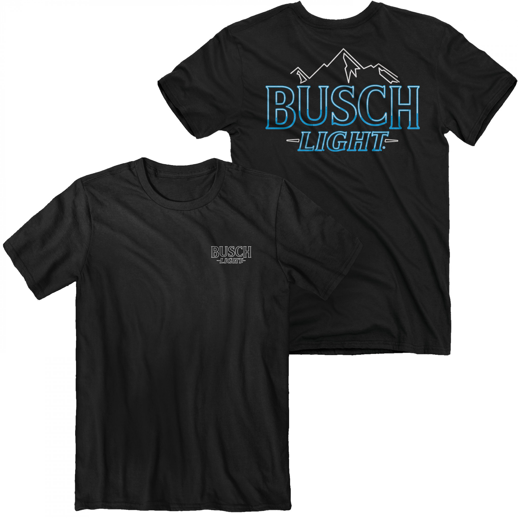 Product image 0 for Busch Light Neon Sign Logo Front and Back Print T-Shirt