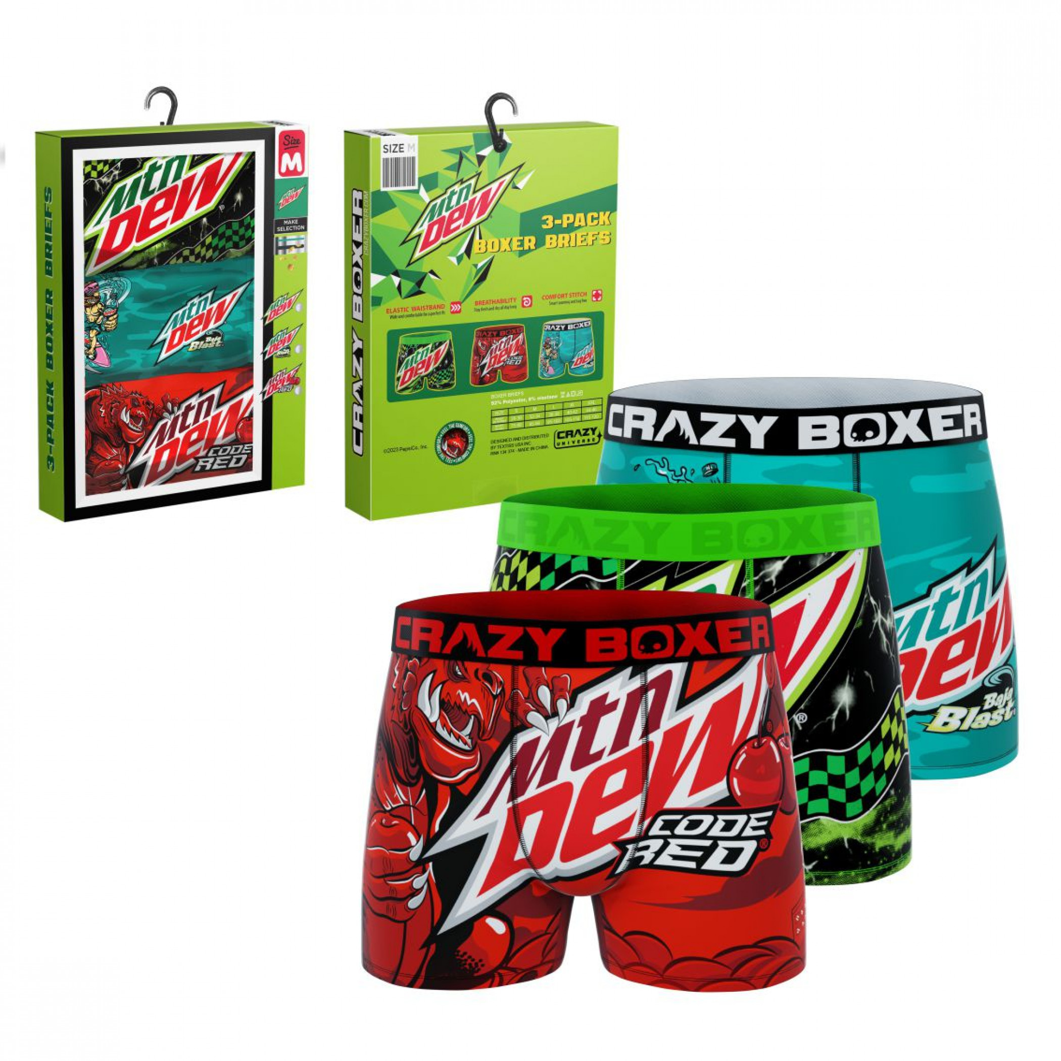 Product image 0 for Crazy Boxers Mountain Dew Triple Flavor Boxer ...