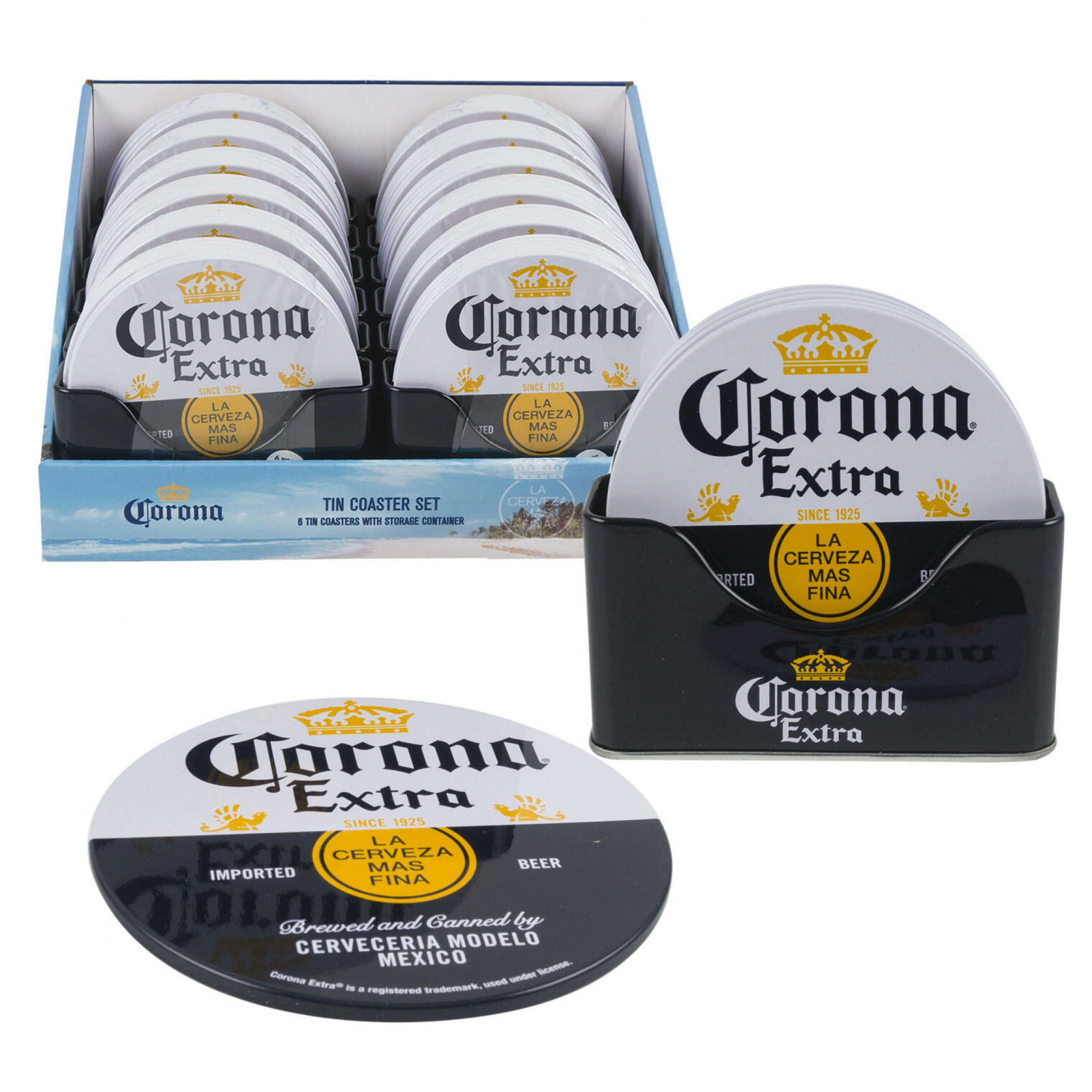 Product image 0 for Corona Extra Coaster 6-Piece Set w/ Holder