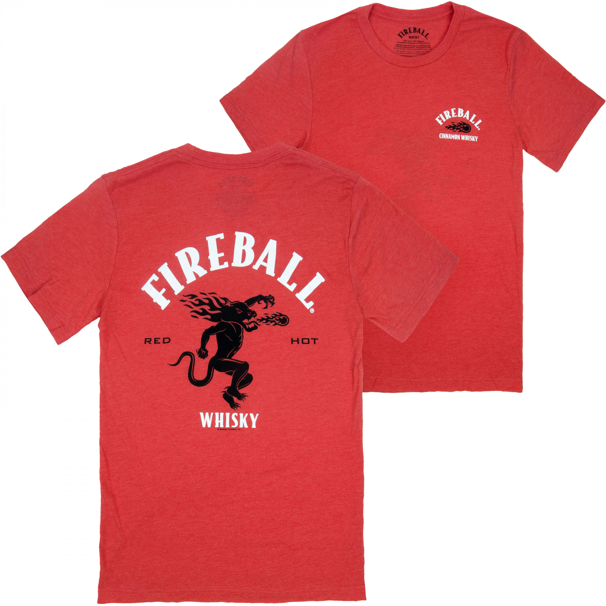 Product image 0 for Fireball Whiskey Red Hot Logo Front and Back Print ...