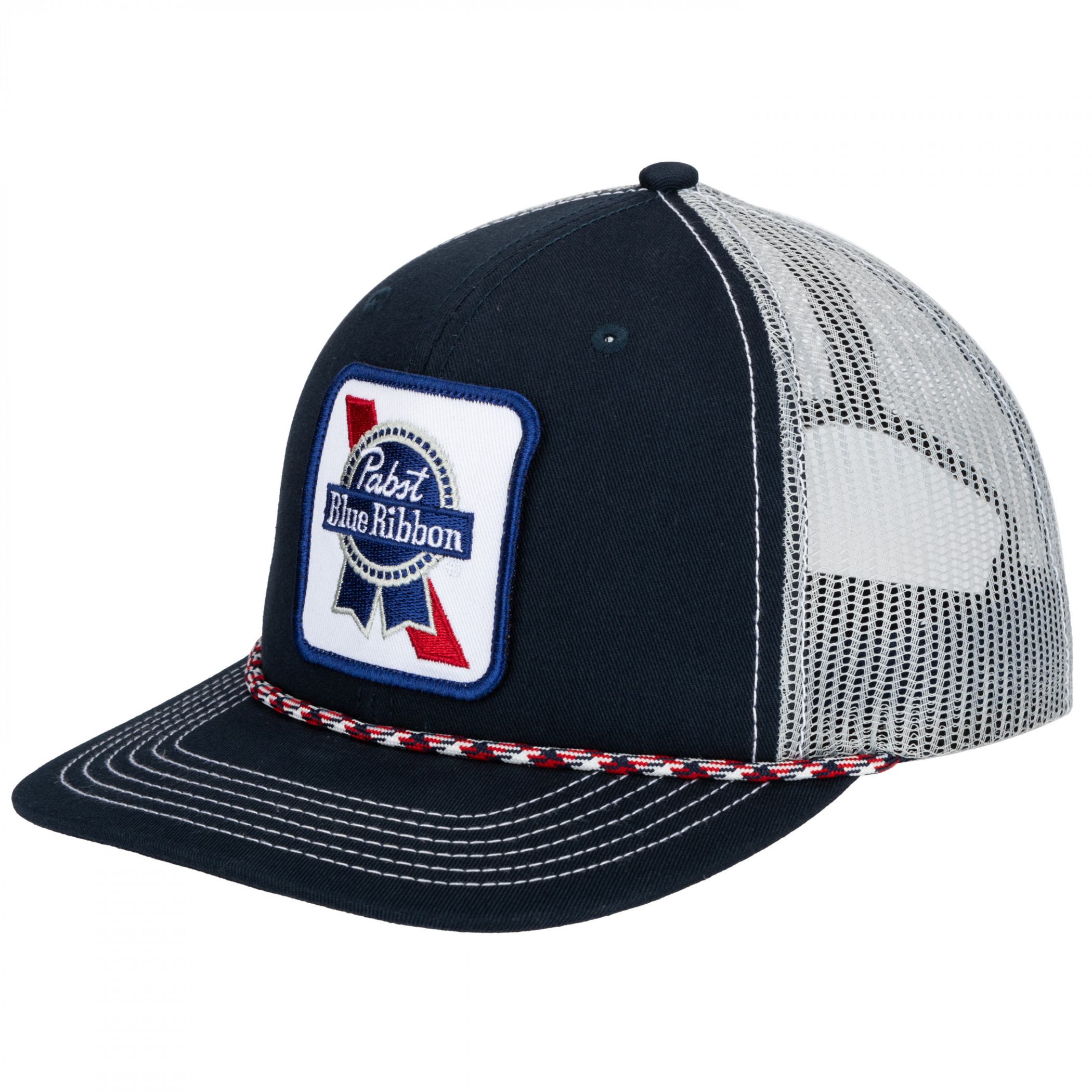 Product image 0 for Pabst Blue Ribbon White and Blue Logo Patch Rope Hat