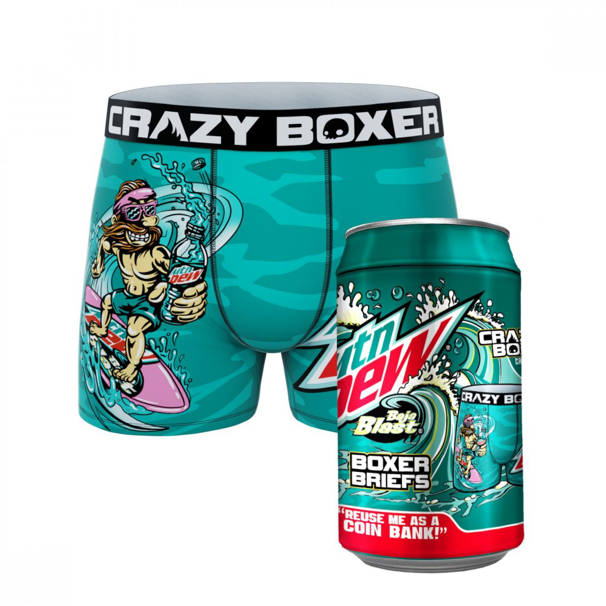 Product image 0 for Crazy Boxers Mountain Dew Baja Blast Boxer Briefs ...
