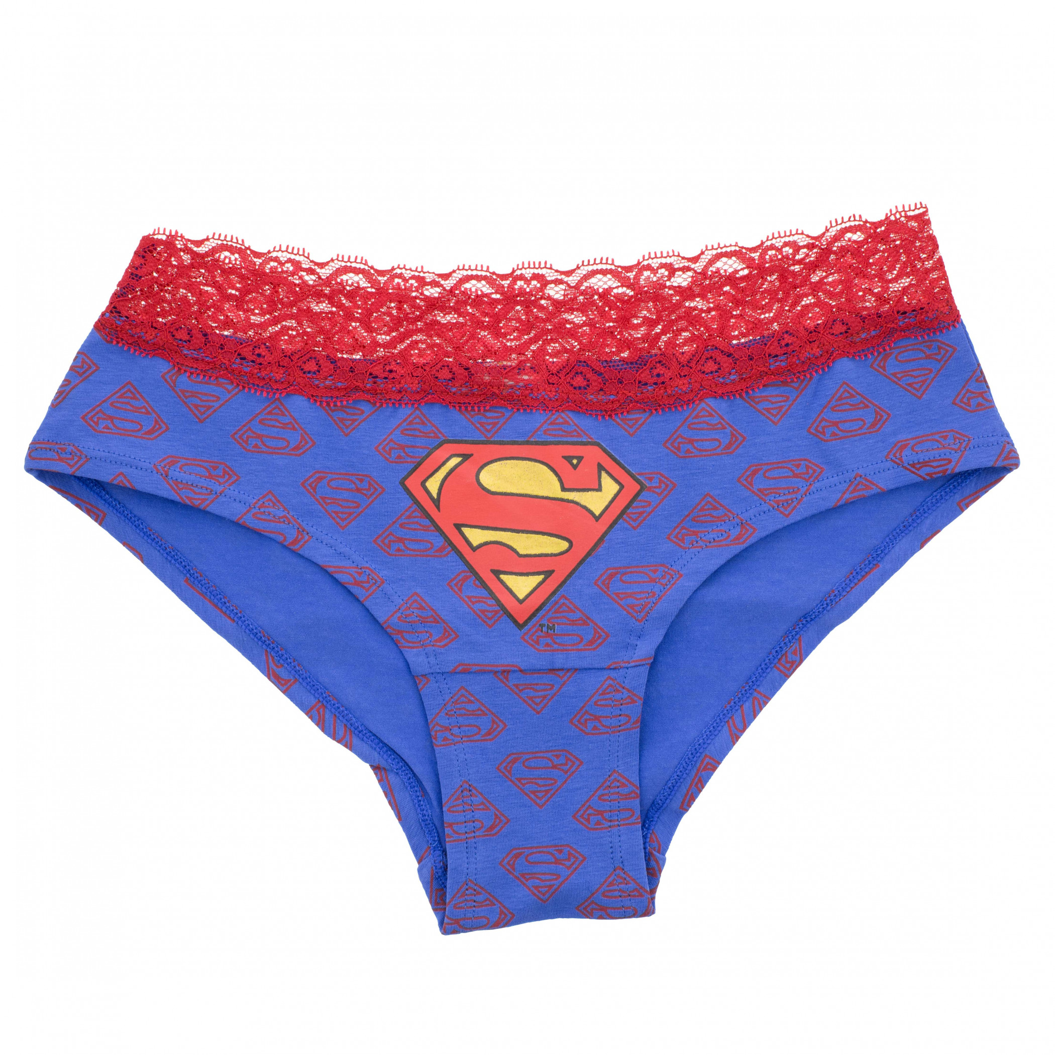 Product image 0 for Superman Lace Trim Women's Hipster Underwear