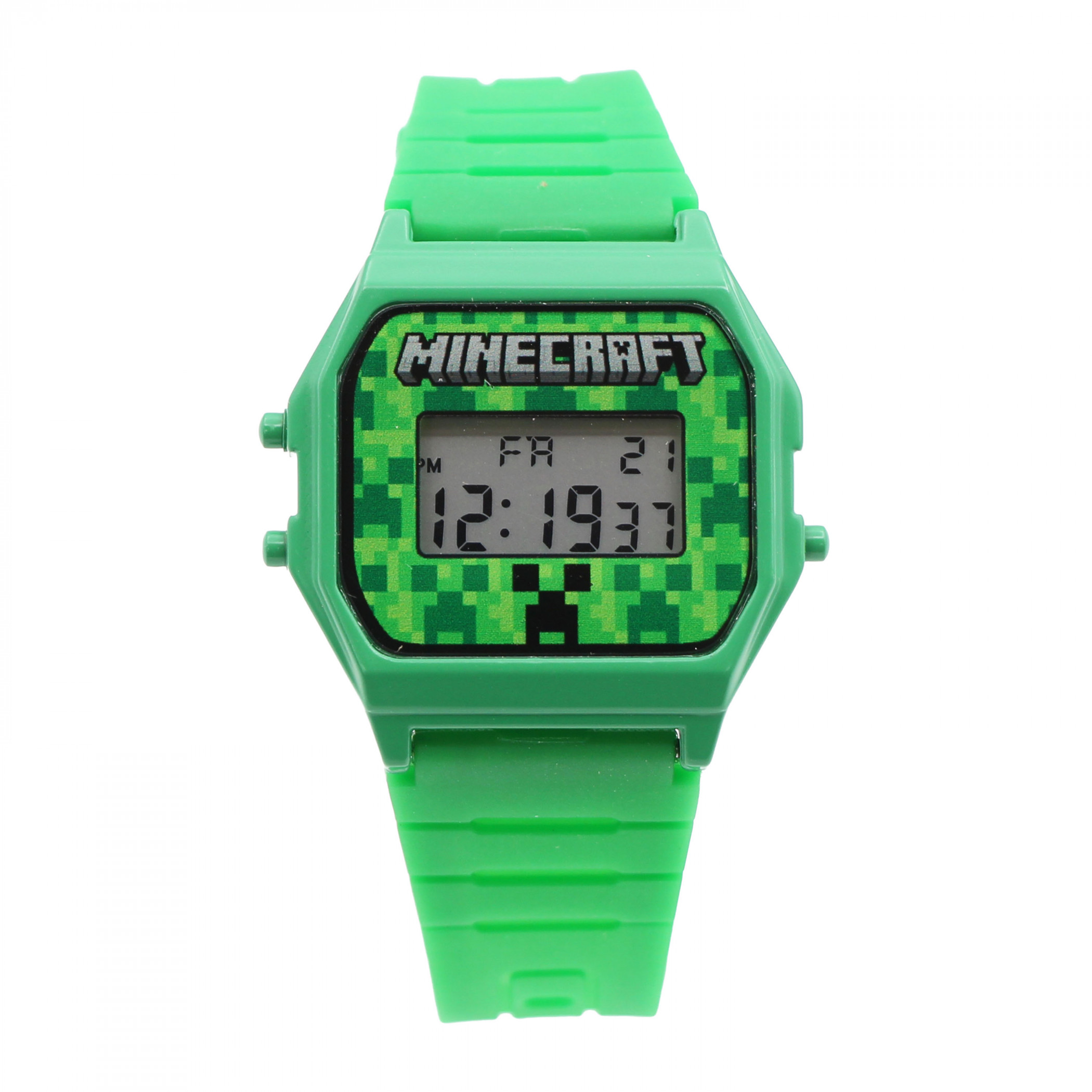 Product image 0 for Minecraft Creeper Digital Watch Face with Green Band