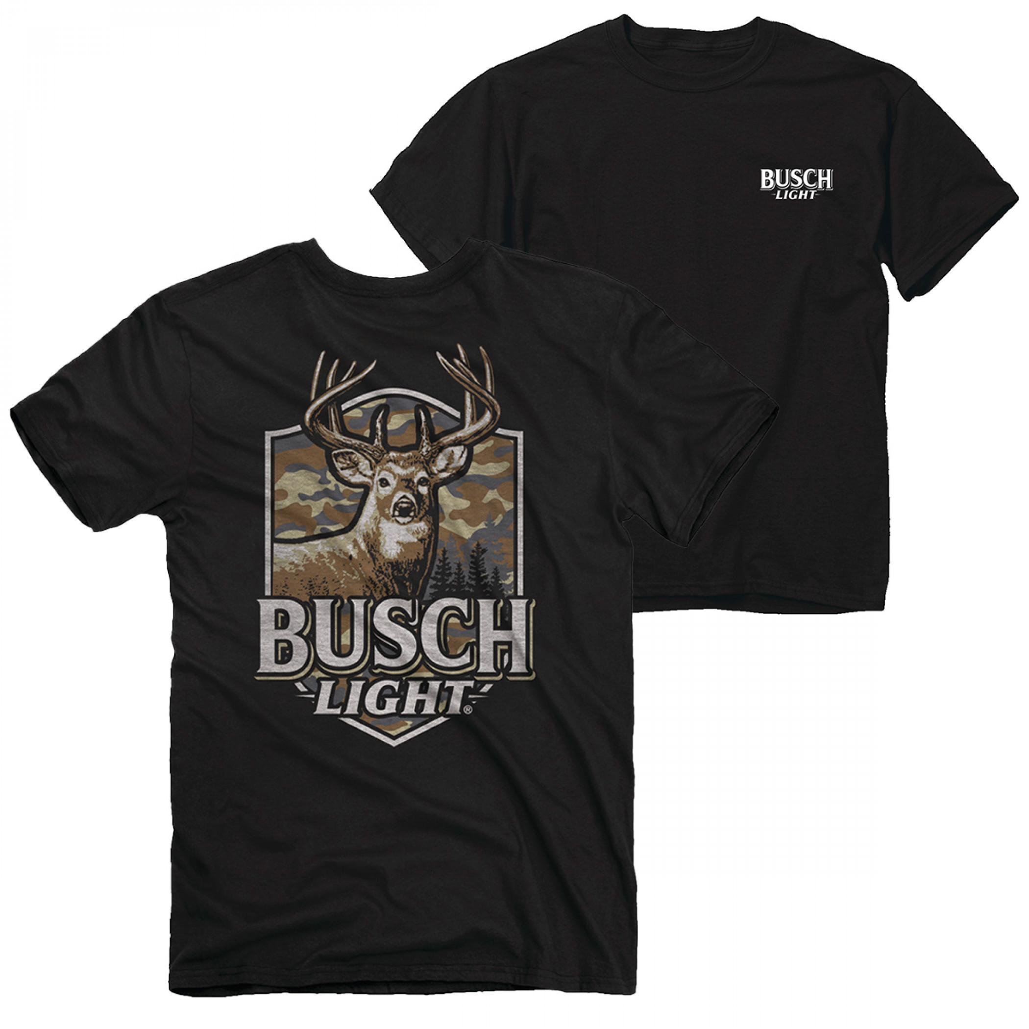 Product image 0 for Busch Light Buck Camo Shield Front and Back Print T ...