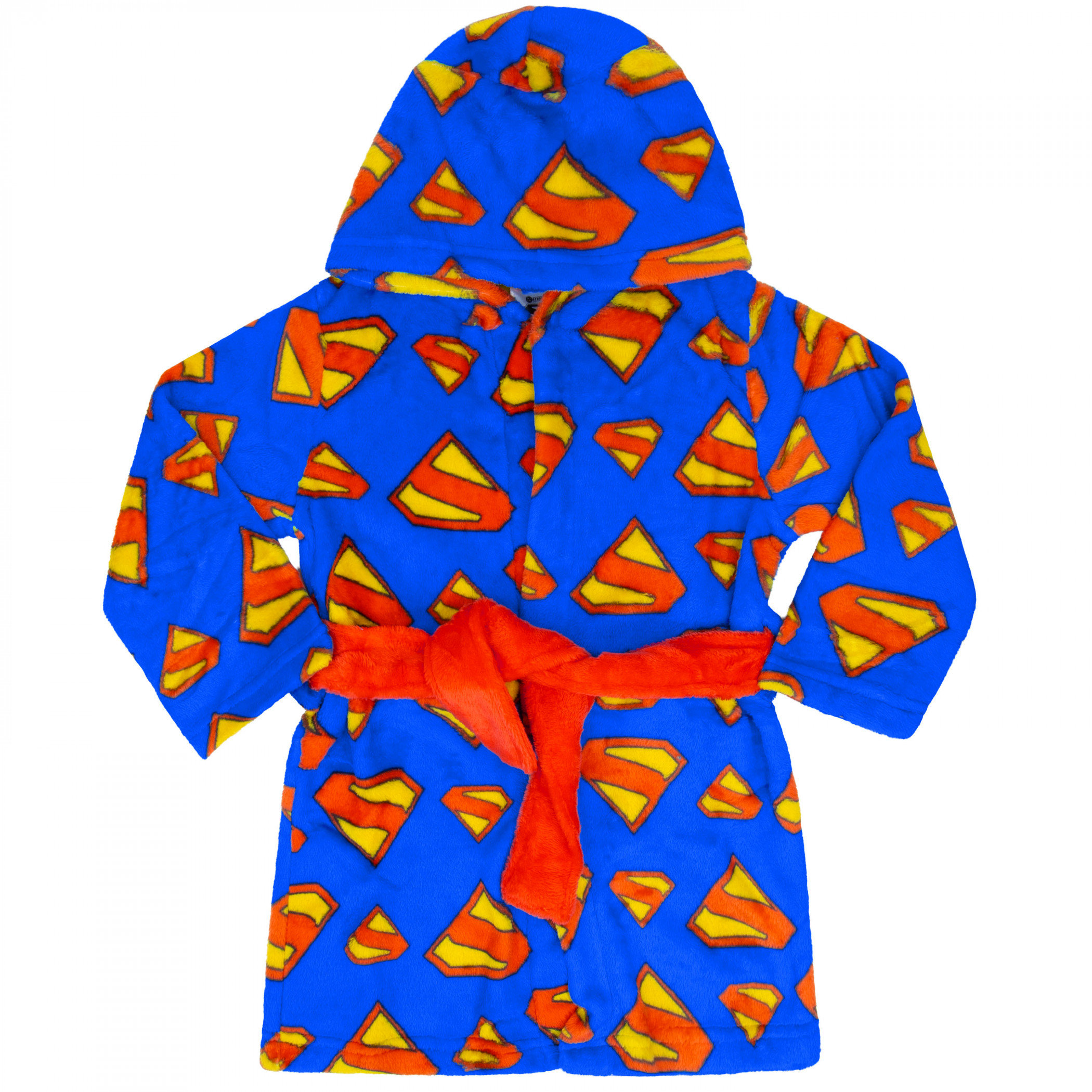 Product image 0 for Superman Logo Pattern Youth Velvet Robe