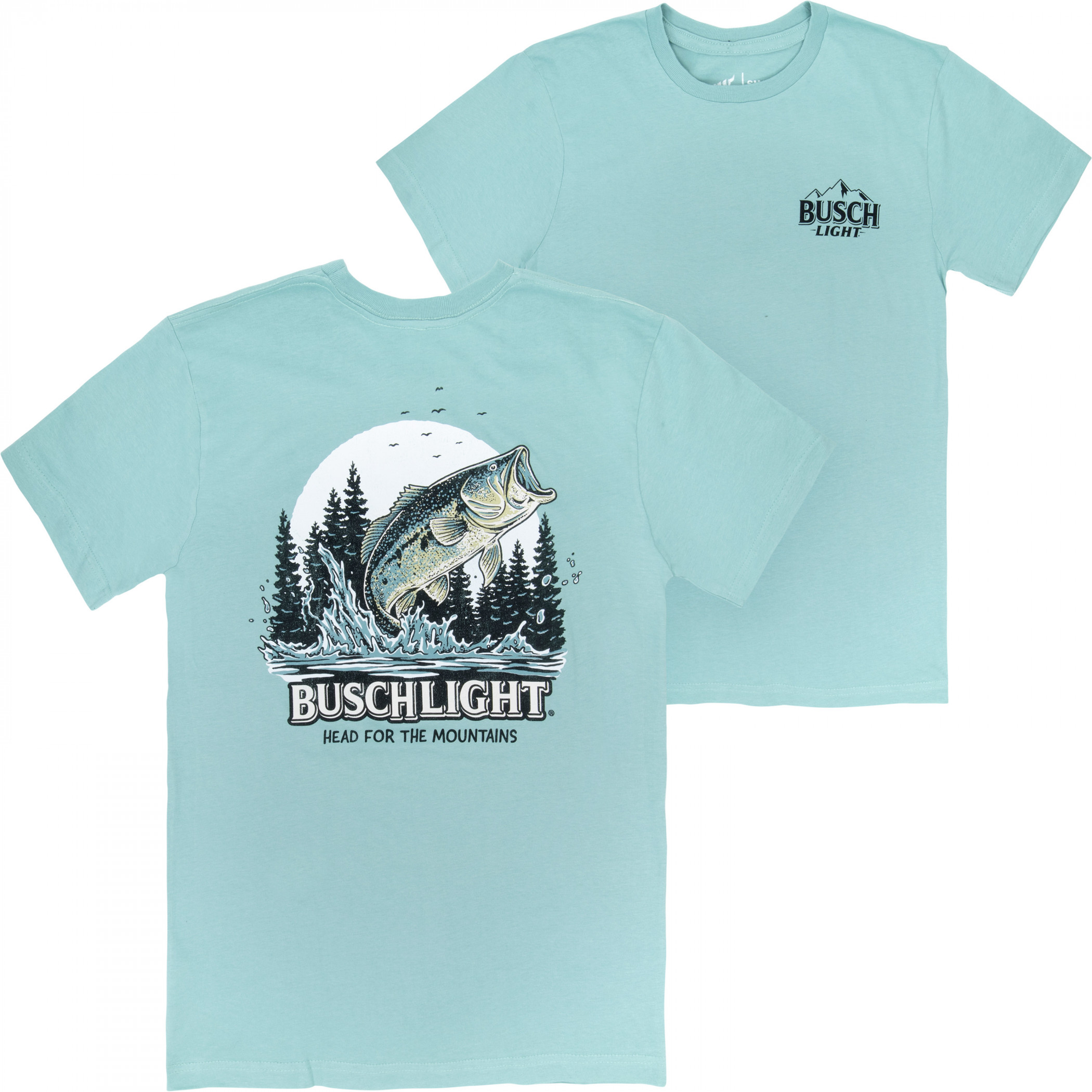 Product image 0 for Busch Light Wild Bass Front and Back Print T-Shirt