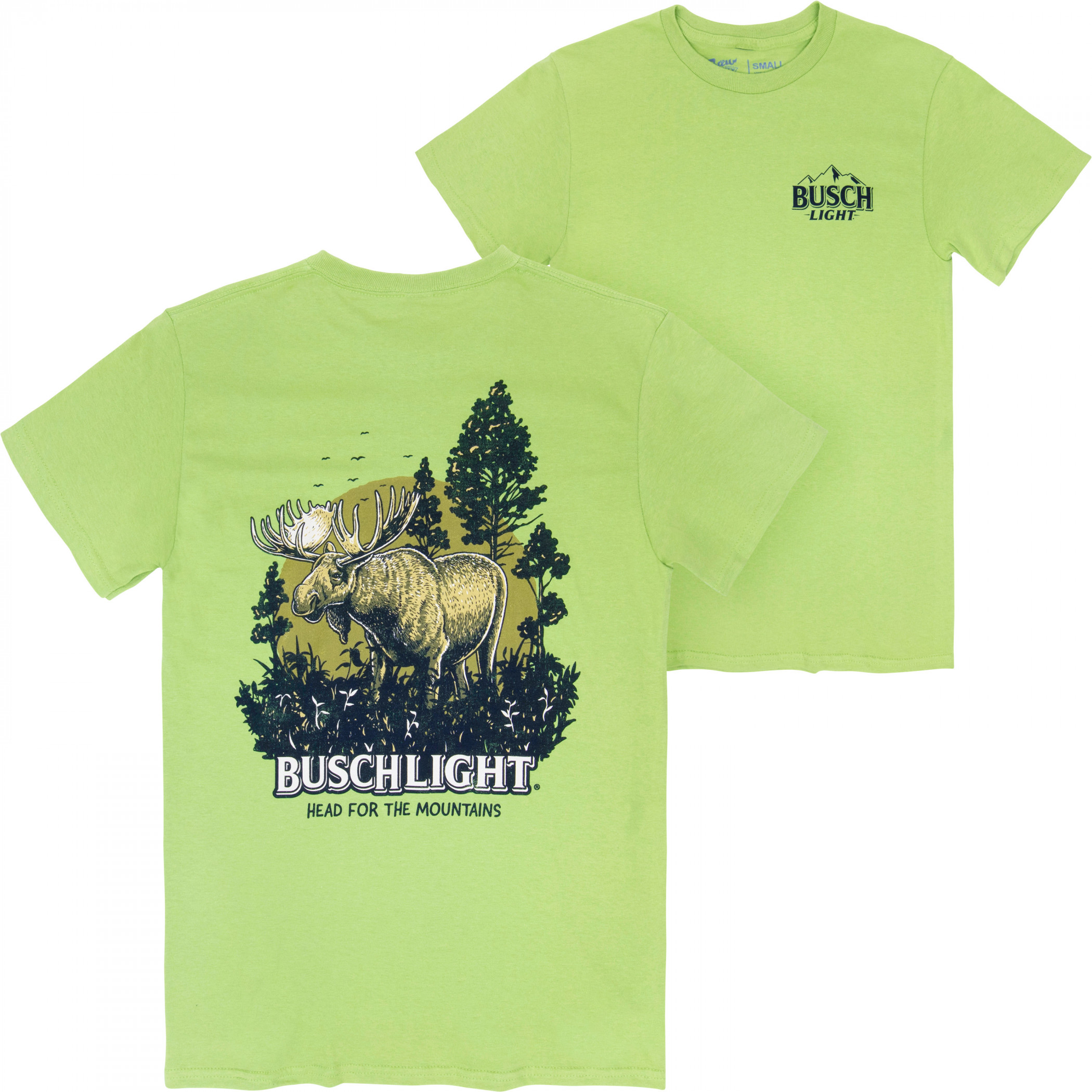 Product image 0 for Busch Light Wildlife Moose Front and Back Print T-Shirt