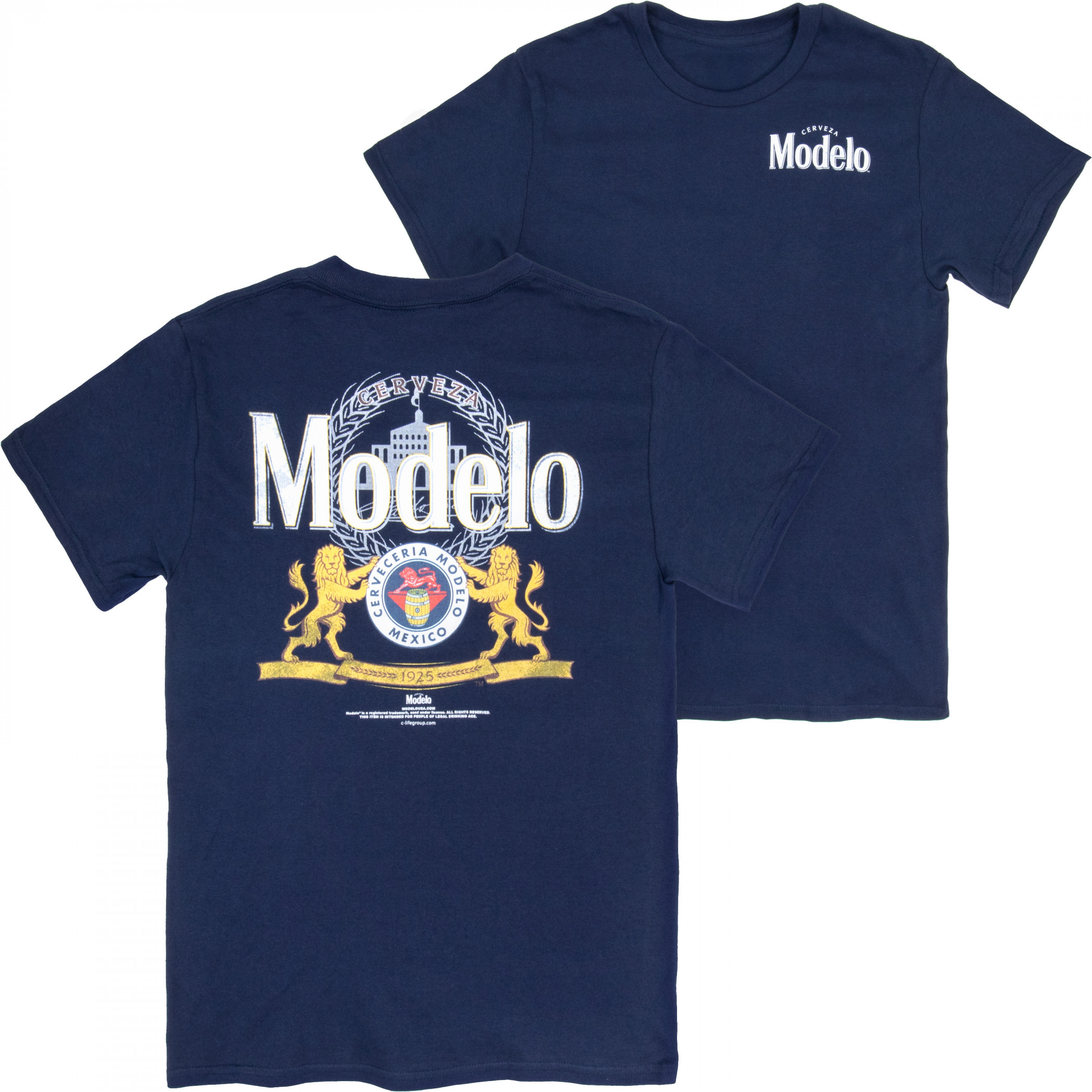 Product image 0 for Modelo Logo Front Back Crew T-Shirt