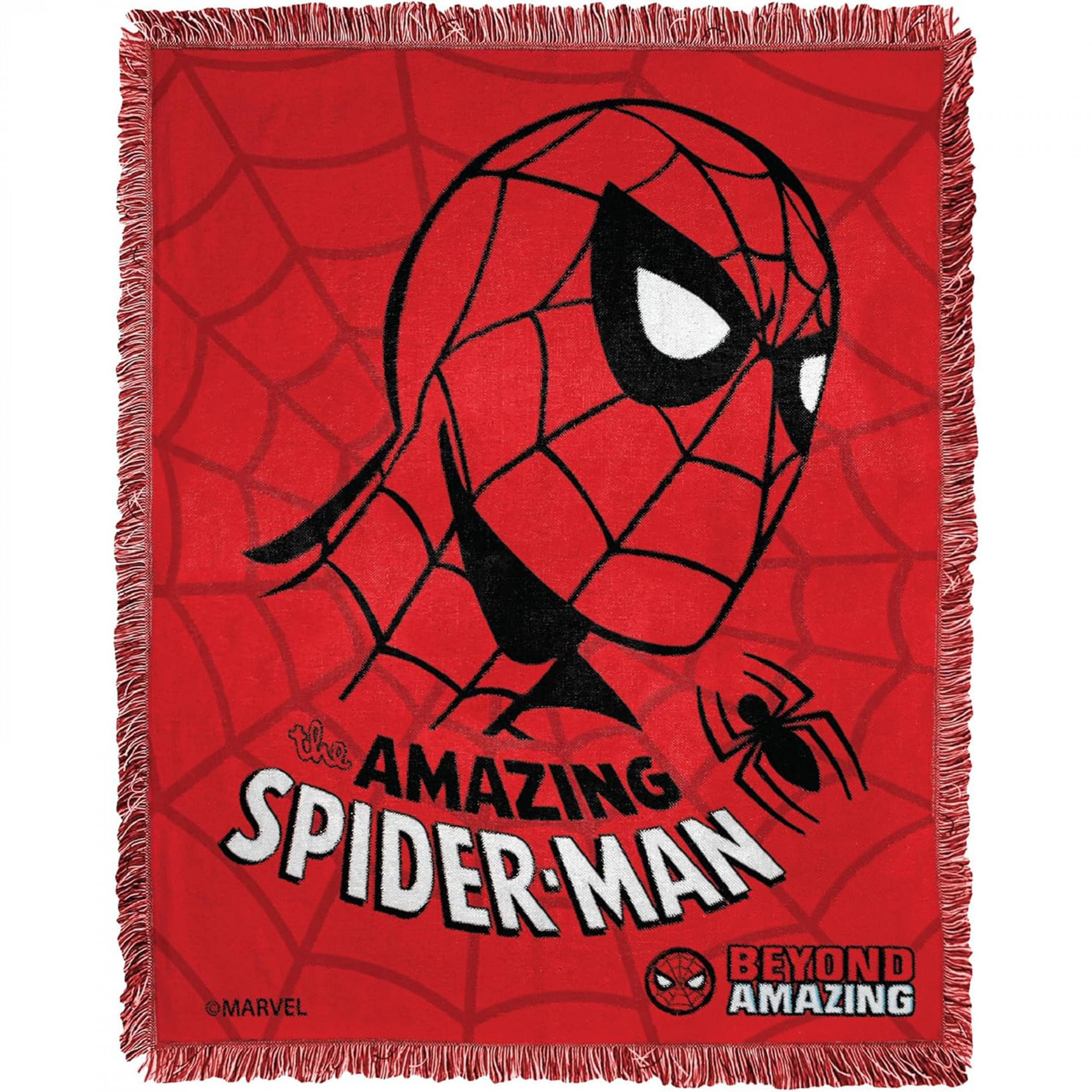 Product image 0 for Spider-Man Bold Mask 46"x60" Woven Throw w/ Tassels