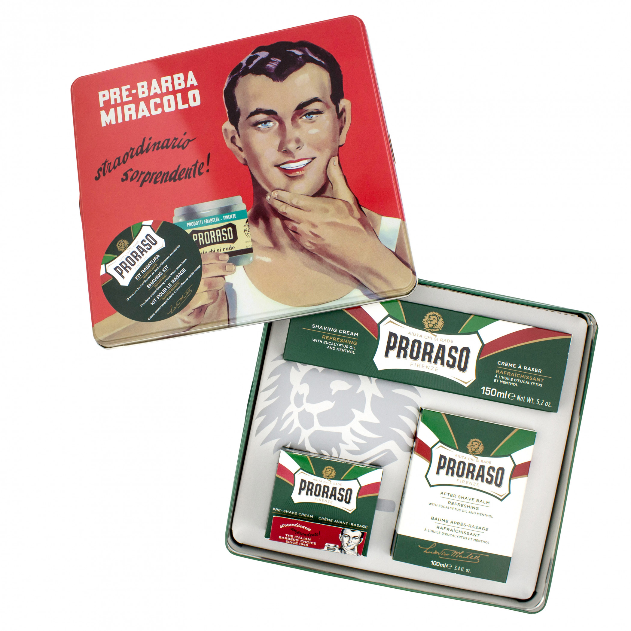 Proraso Vintage Gino Tin: Refresh Shaving Kit - West Coast Shaving