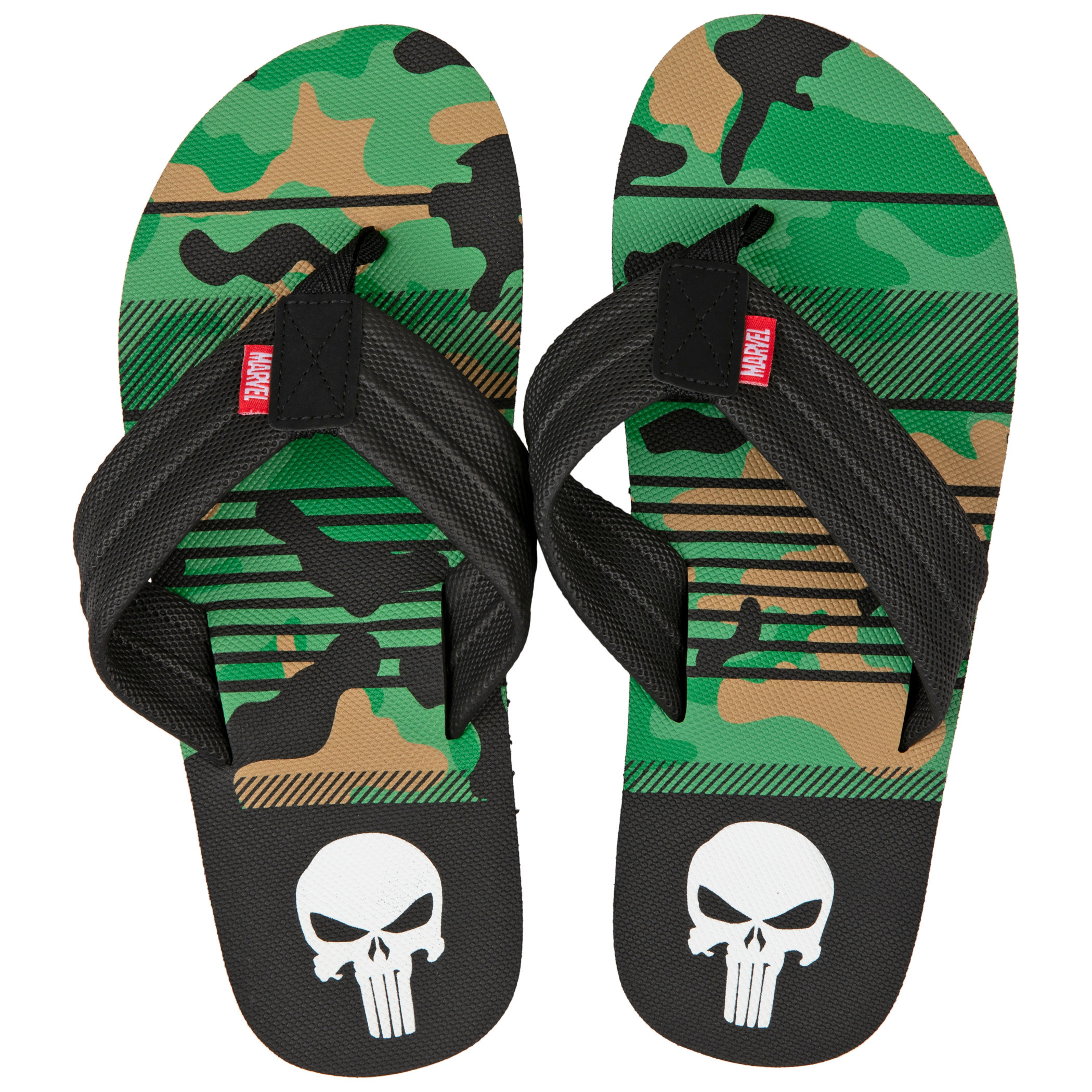 Product image 0 for The Punisher Marvel Camo Flip Flop Sandals