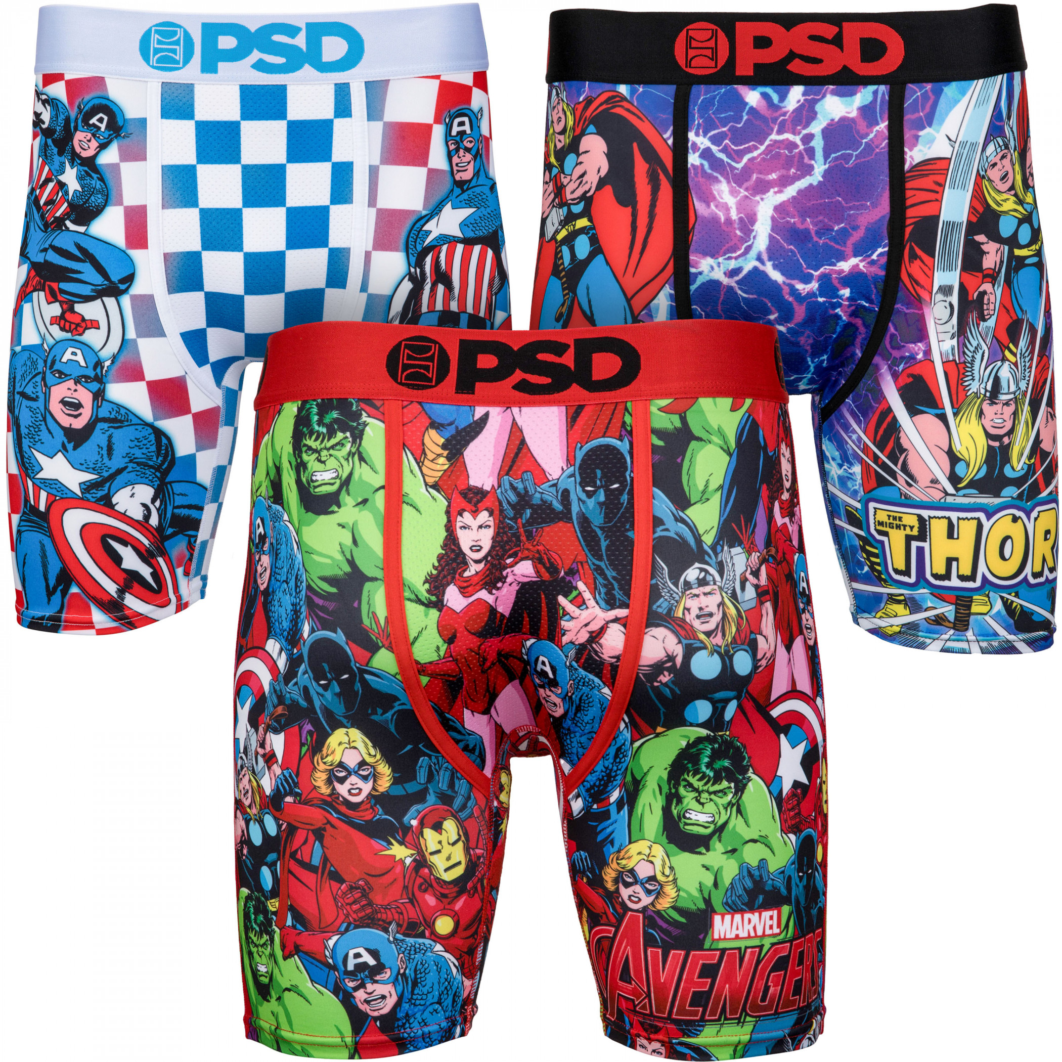 Product image 0 for Marvel Avengers Collage 3-Pack PSD Boxer Briefs
