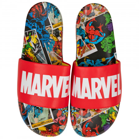 Marvel Red Label with Comic Scene Sandal Slides