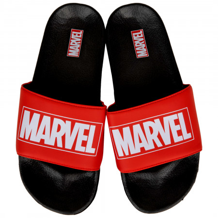 Marvel Comics Title Logo Men's Slide Sandals