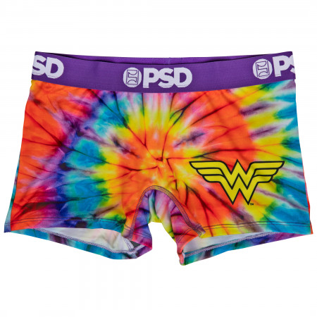 DC Wonder Woman Symbol Tie Dye Microfiber Blend Boyshorts Underwear