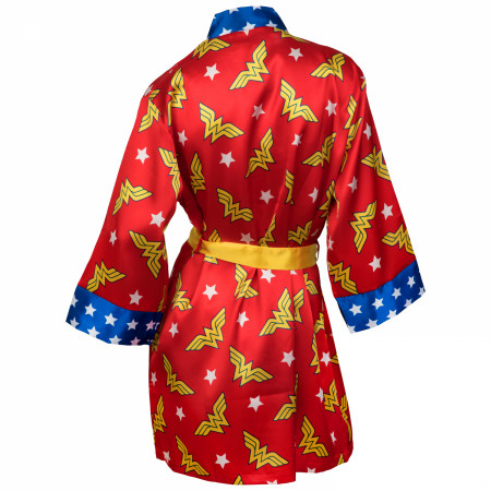 Product image 3 for Wonder Woman Women's Silky Printed Robe