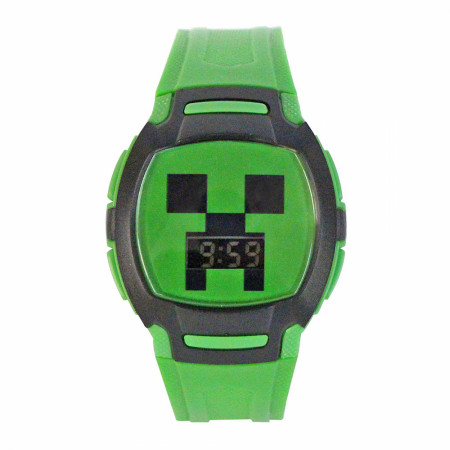 Minecraft Creeper Flashing LED Lights LCD Watch with Silicone Straps