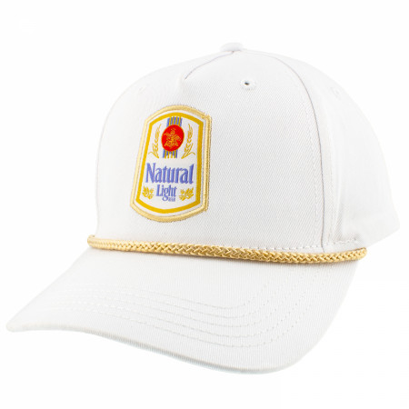 Natty Light Rowdy Gentleman White Retro Logo Snapback Hat