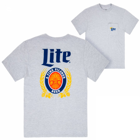 Miller Lite Men's Grey Pocket T-Shirt