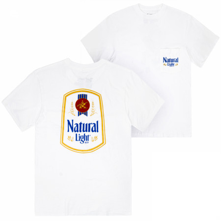 Natural Light Men's White Pocket T-Shirt