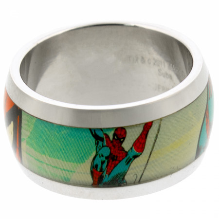 Spider-Man Comic Panels Graphic Ring