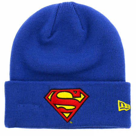 Superman Logo Royal Blue New Era Cuffed Beanie