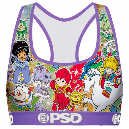 Rainbow Brite Sticker Collage PSD Sports Bra