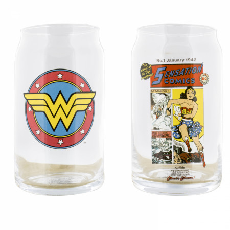Wonder Woman Comic Art and Logo 2-Pack Glass Set