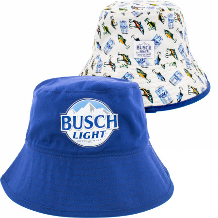 Busch Light Cans and Fishing Lures Reversible Bucket Hat