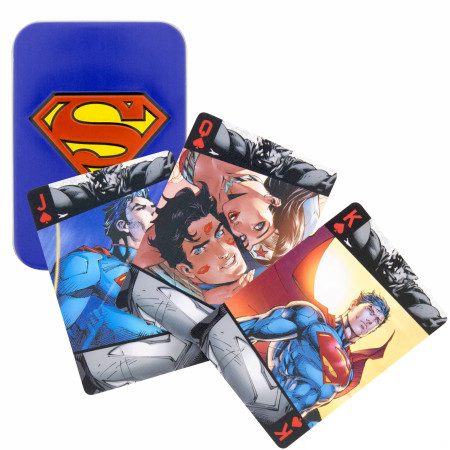DC Comics Superman Playing Cards in Embossed Tin Gift Box Packaging