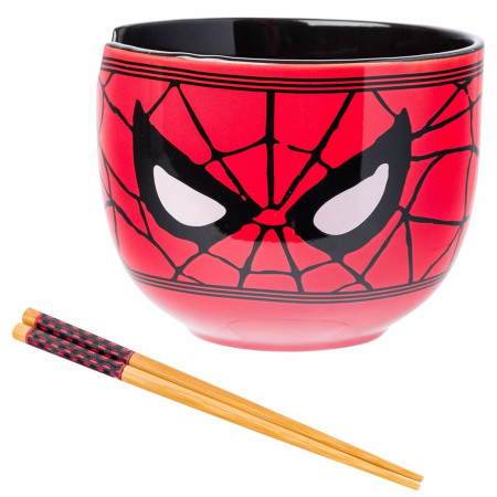 Spider-Man Mask Ramen Bowl with Chopsticks