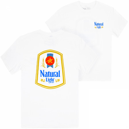 Natural Light Label White Front and Back Print T-Shirt