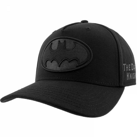 Batman Black on Black Embroidered Logo Poly-Wool Cap