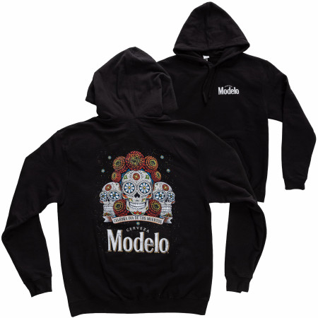 Modelo Celebra Dia De Los Muertos Front and Back Print Pullover Hoodie
