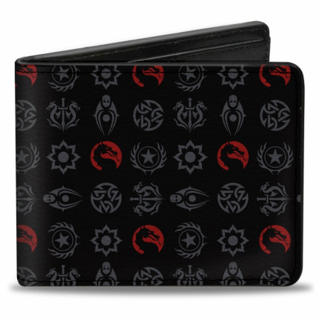 Mortal Kombat Fighter Icons Monogrammed Bi Fold Wallet