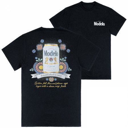 Model Especial Golden Pilsner Fiesta Can Front Back Print T-Shirt