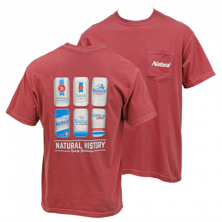 Natural Light Beer Natural History Pocket T-Shirt