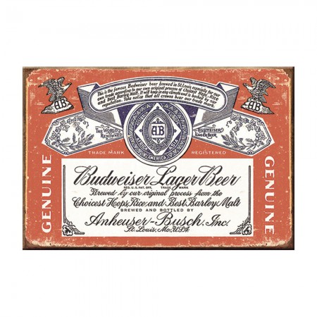 Budweiser Retro Bottle Label Logo Magnet