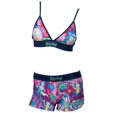 Rick And Morty Hyper Colors Triangle Bra and Boyshort Panty Set