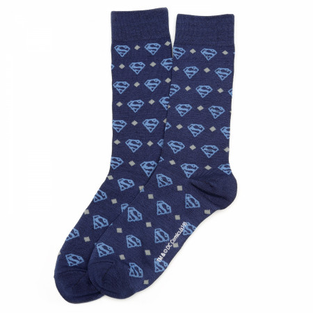 Product image 1 for Superman Logo Diamond Pattern Dress Socks
