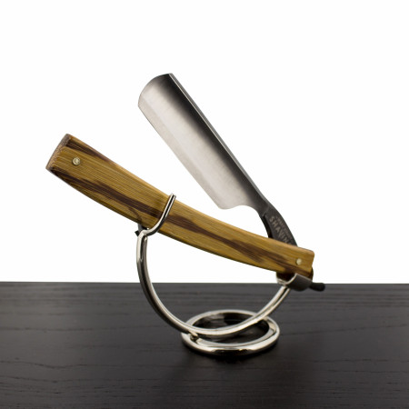 WCS Marbled Wood Straight Razor, 6/8 Carbon Steel