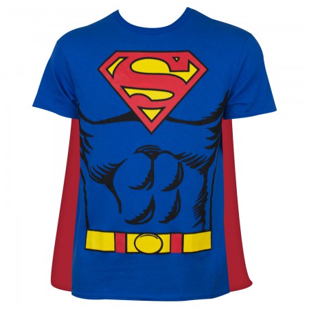 Superman Men's Blue Caped Costume T-Shirt
