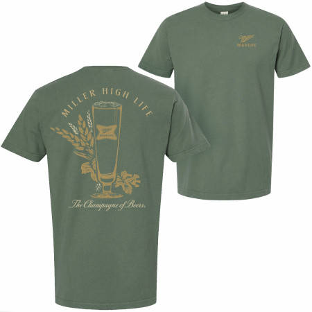 Miller High Life The Champagne of Beers Garment Dyed Green Front and ...