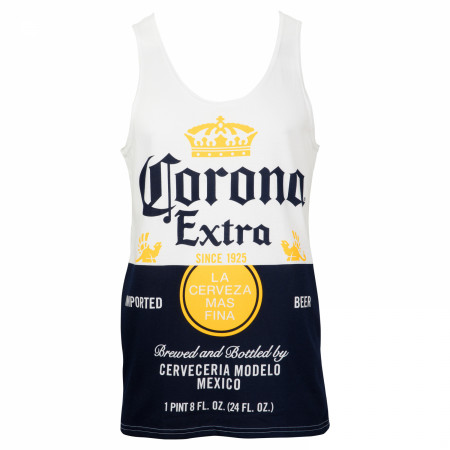 Corona Extra Men's Bottle Label Tank Top