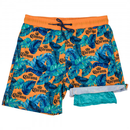 Corona Extra Tropical Beer 6" Inseam Lined Swim Trunks