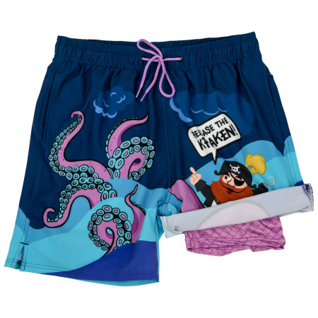 Release The Kraken! 6" Inseam Lined Swim Trunks
